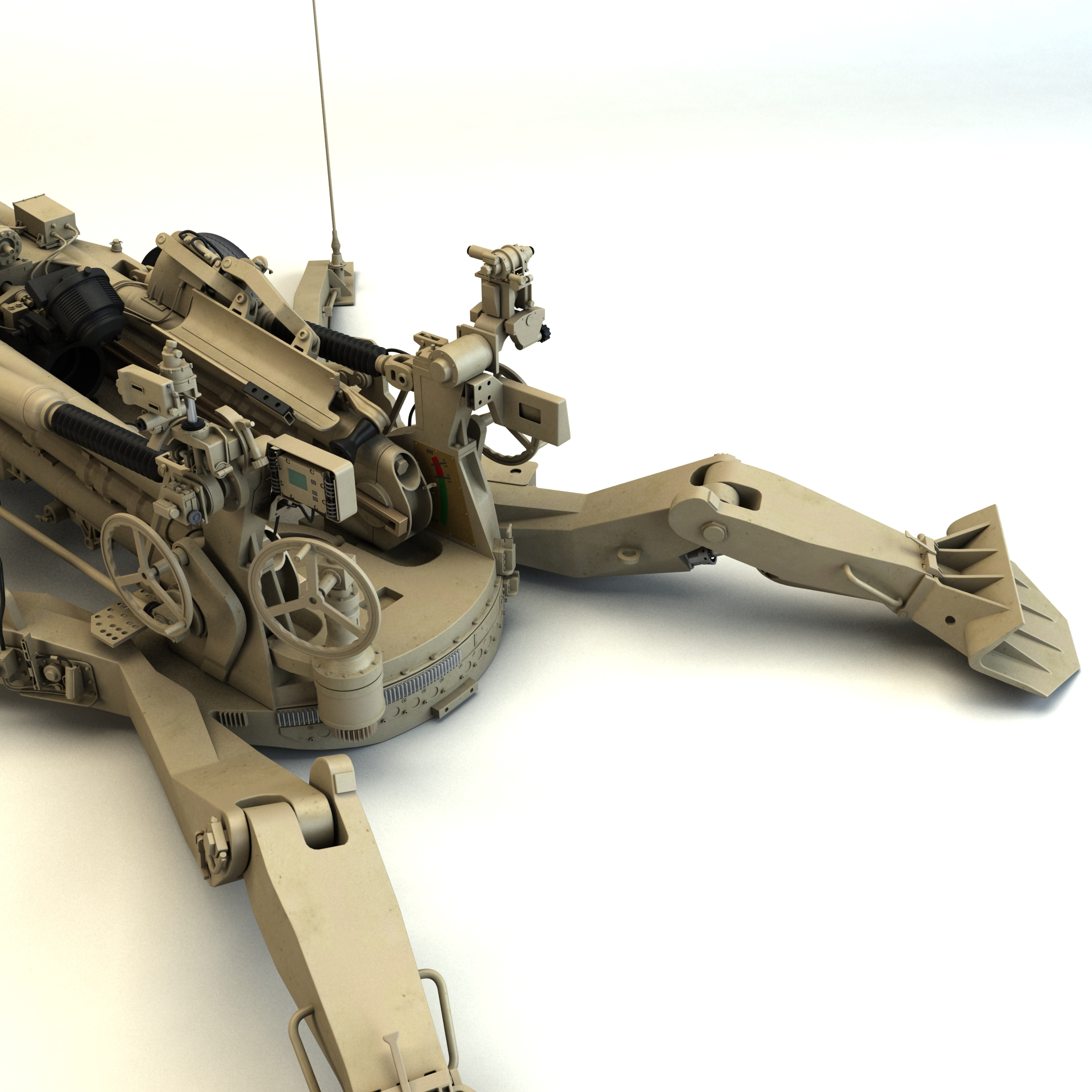 3d model m777 howitzer