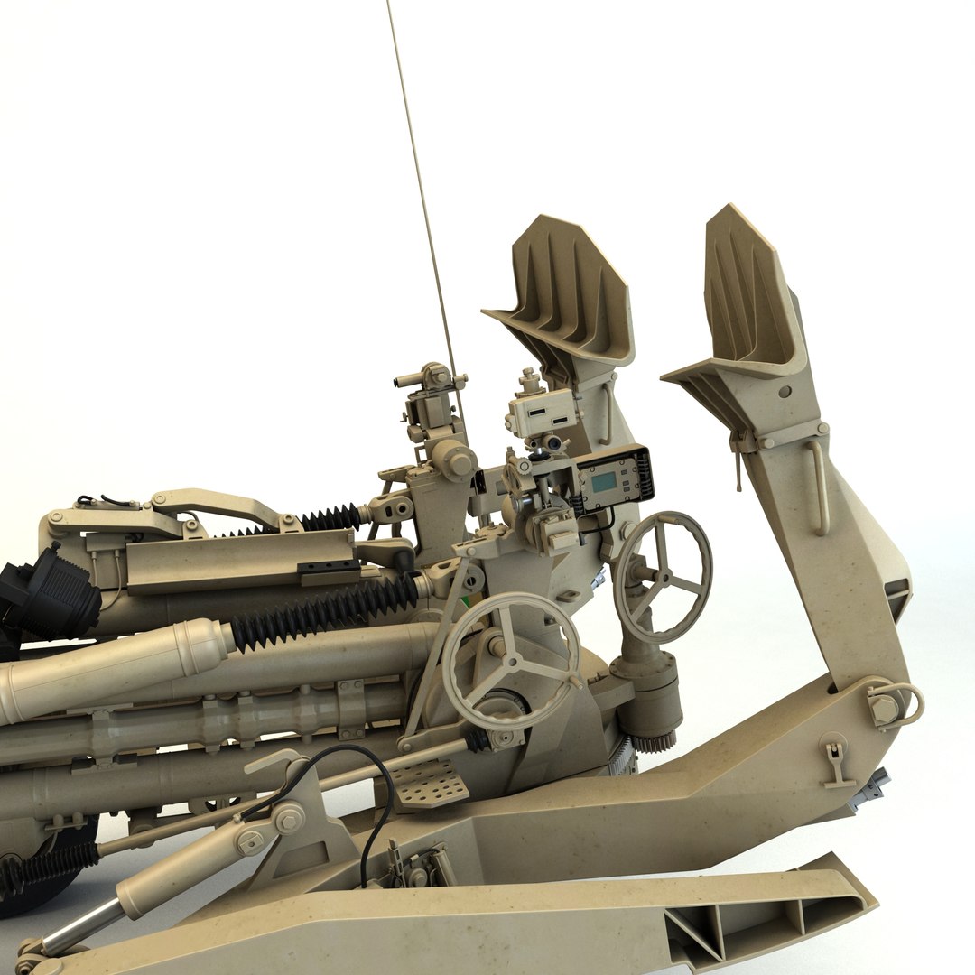 3d model m777 howitzer