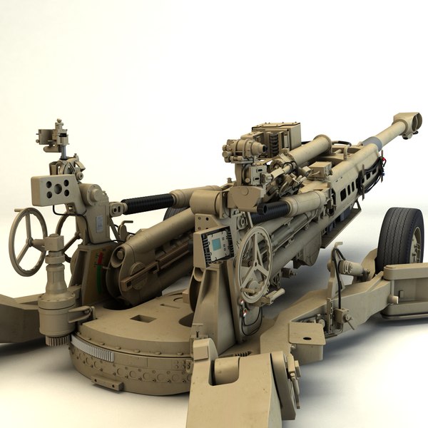3d model m777 howitzer