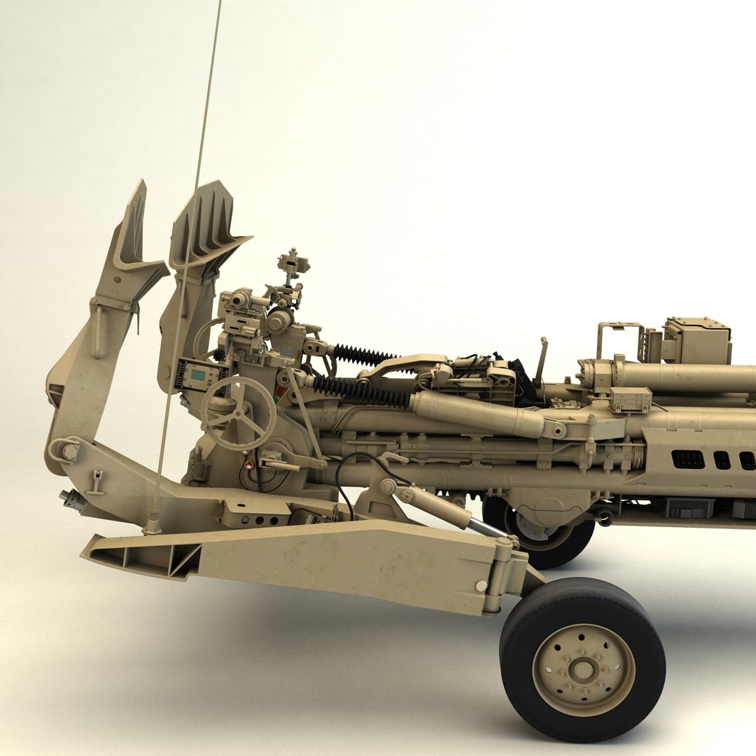 3d model m777 howitzer