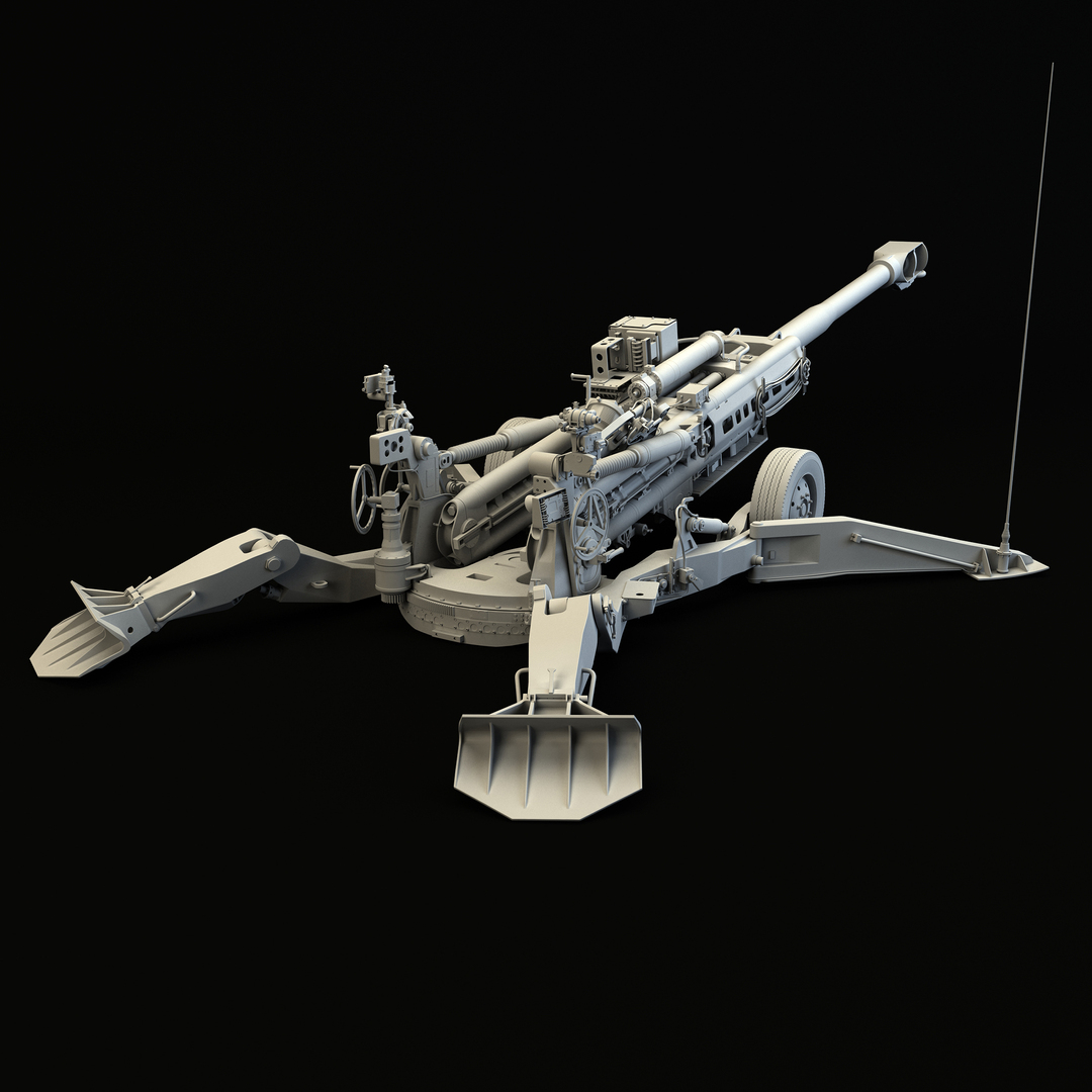 3d model m777 howitzer