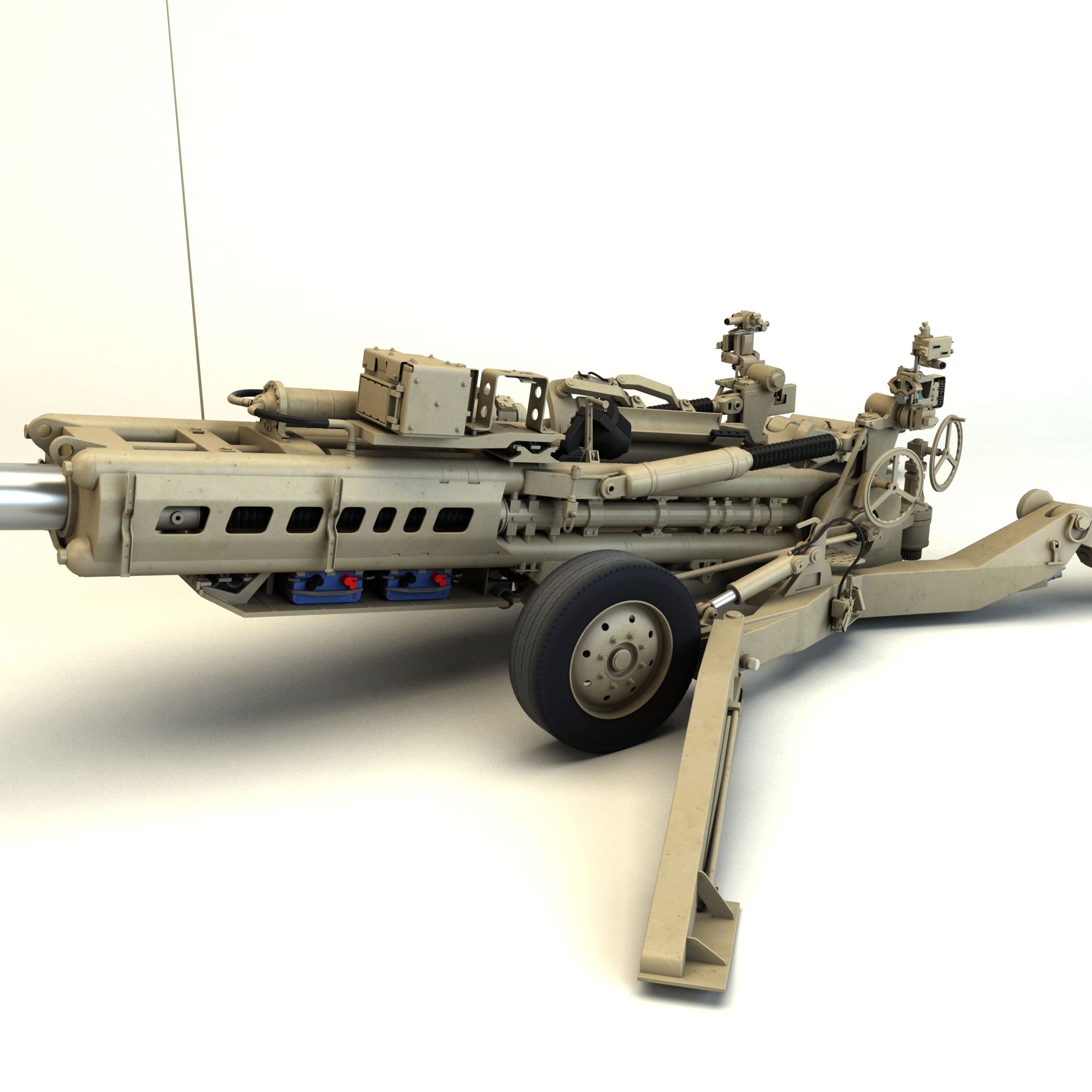 3d model m777 howitzer
