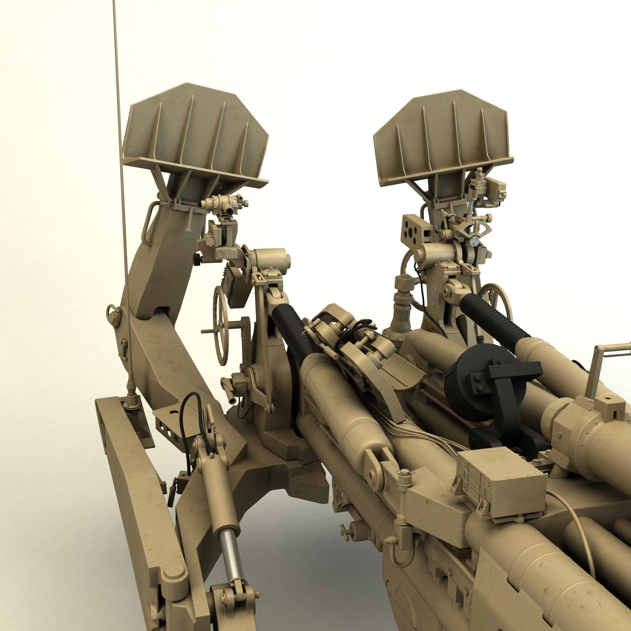 3d model m777 howitzer