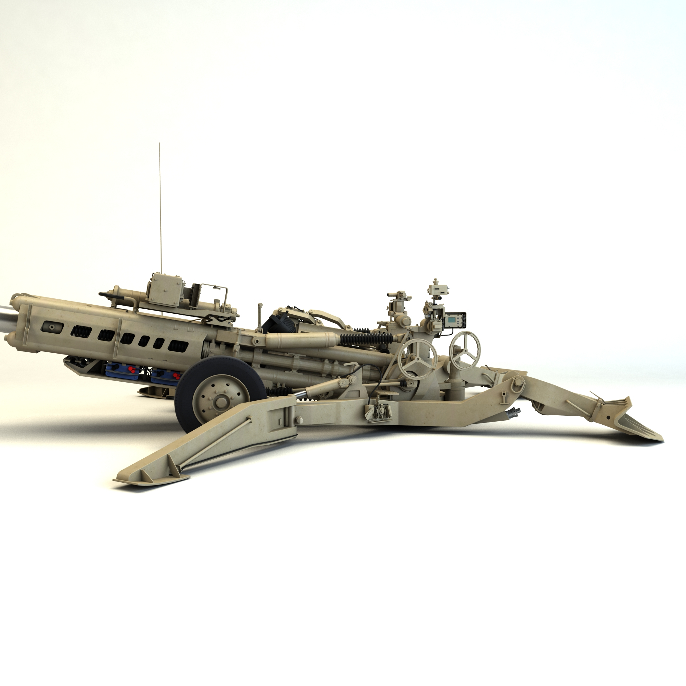 3d model m777 howitzer