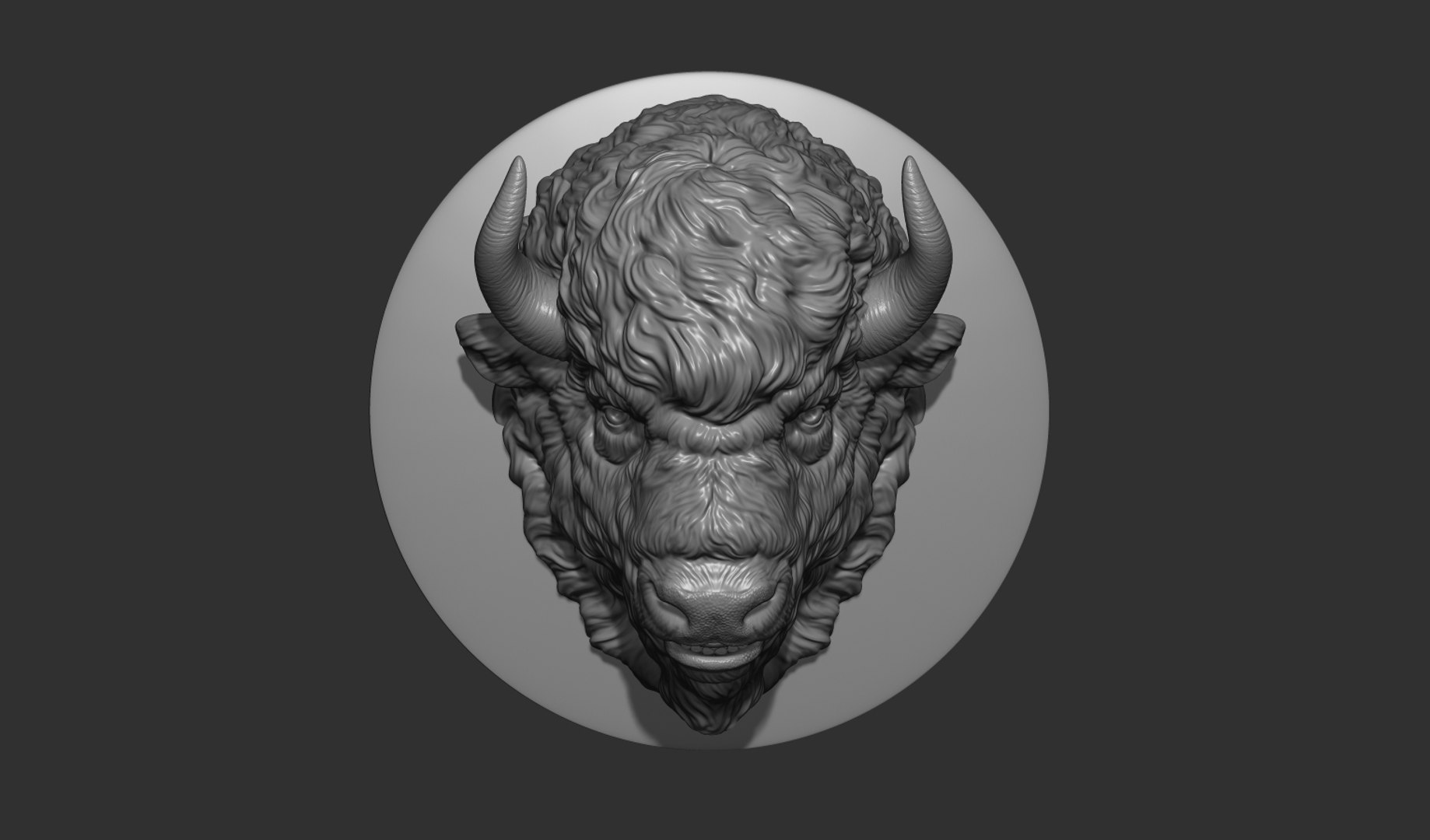 Bison angry head 3D - TurboSquid 1840481