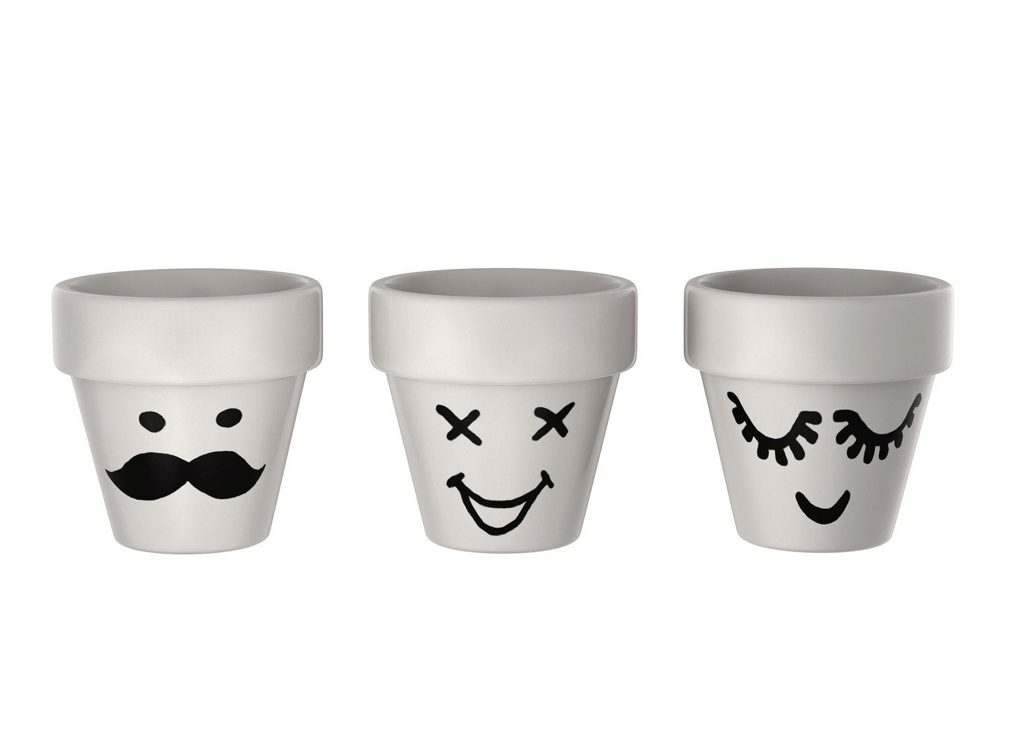 3D flower pots - emoji - TurboSquid 1366200