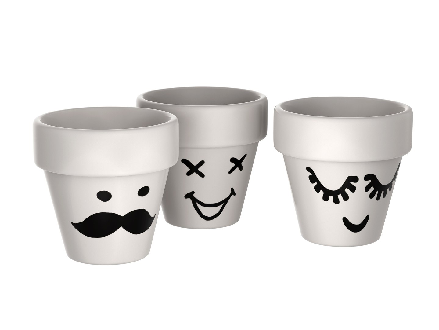 3D flower pots - emoji - TurboSquid 1366200