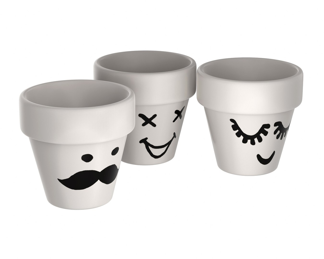 3D flower pots - emoji - TurboSquid 1366200