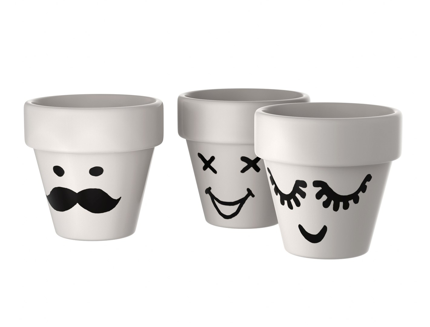 3D flower pots - emoji - TurboSquid 1366200