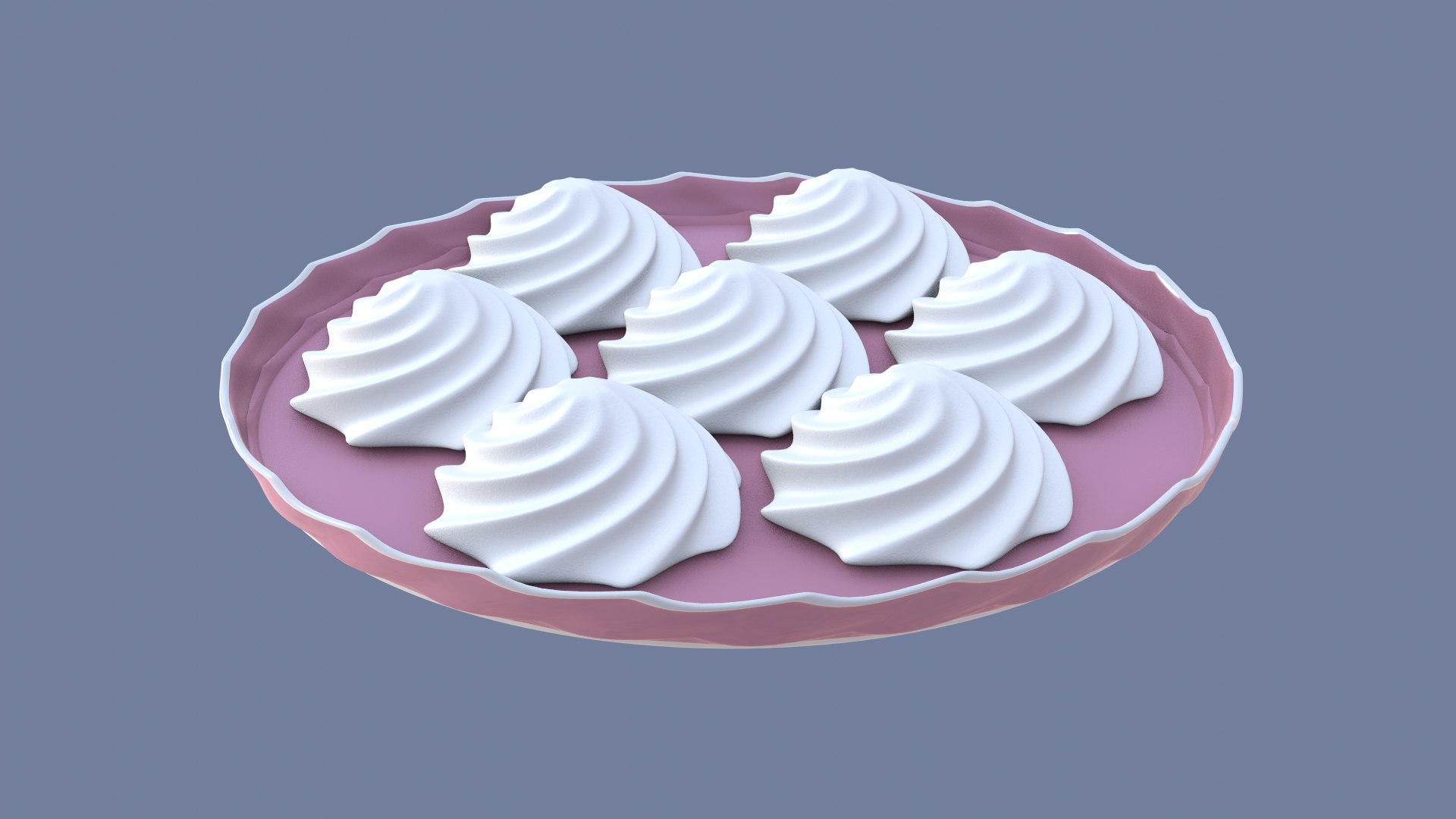 Meringues On A Tray 3D Model - TurboSquid 2099362