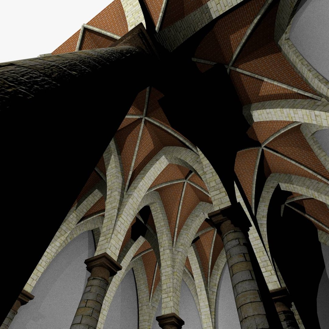3d Romanic Vaulting Column 5