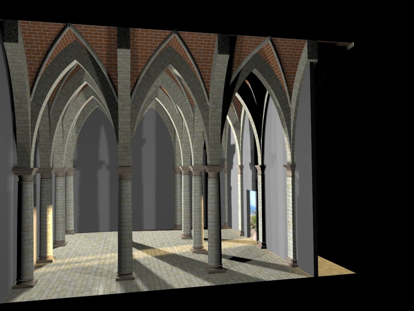 3d Romanic Vaulting Column 5