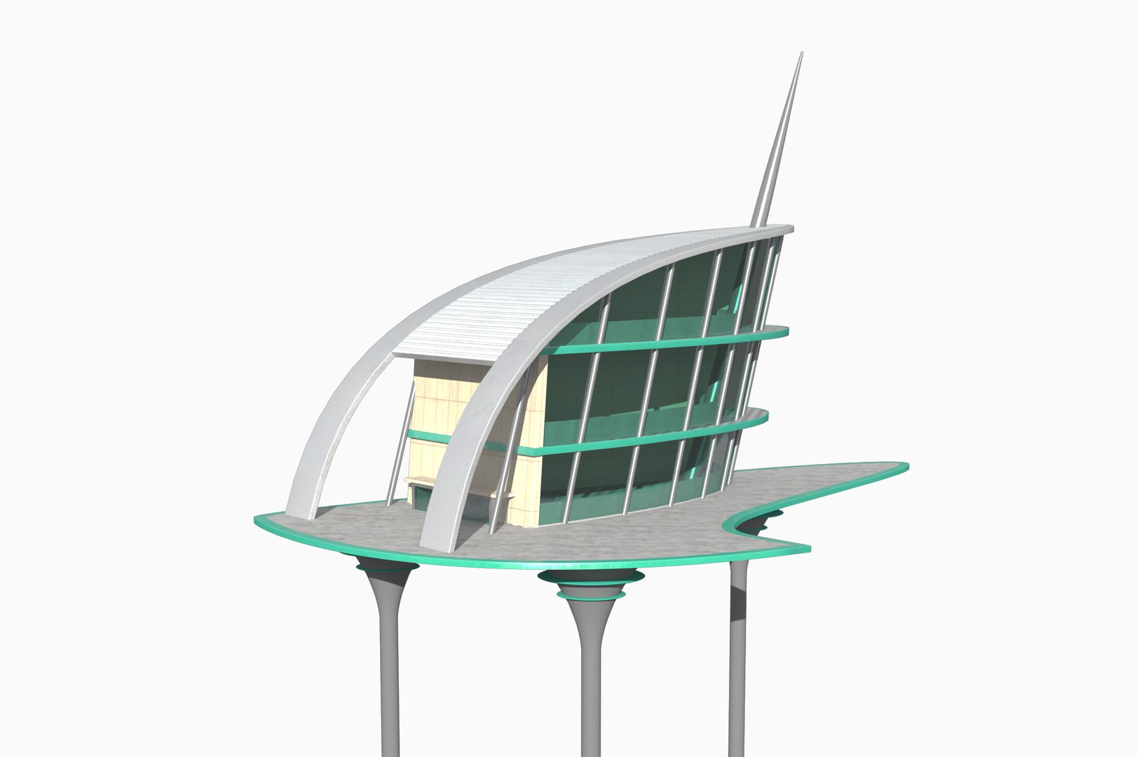 Futuristic Skyscraper 3D Model - TurboSquid 1576311