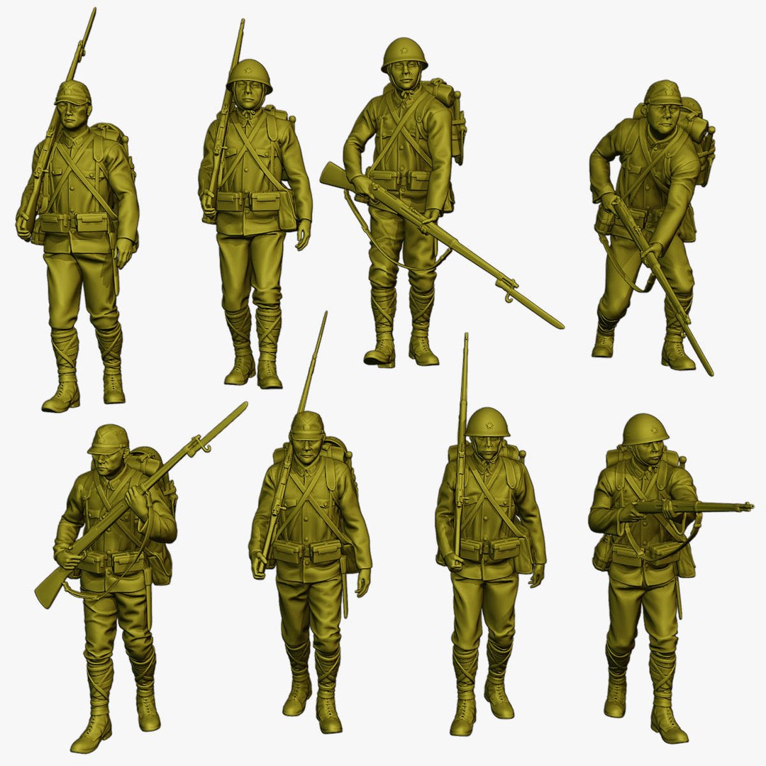 Japanese Soldier Ww2 J1 Pack2 3D Model - TurboSquid 1892147