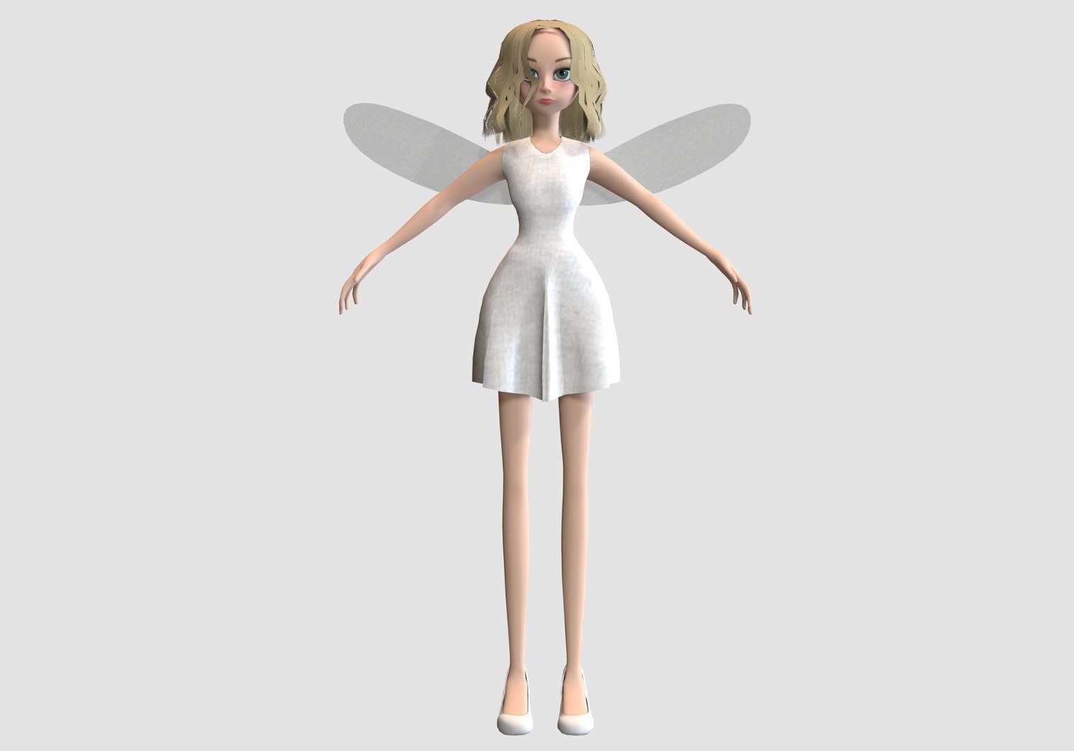 3D Model White Fairy Girl - TurboSquid 1907820