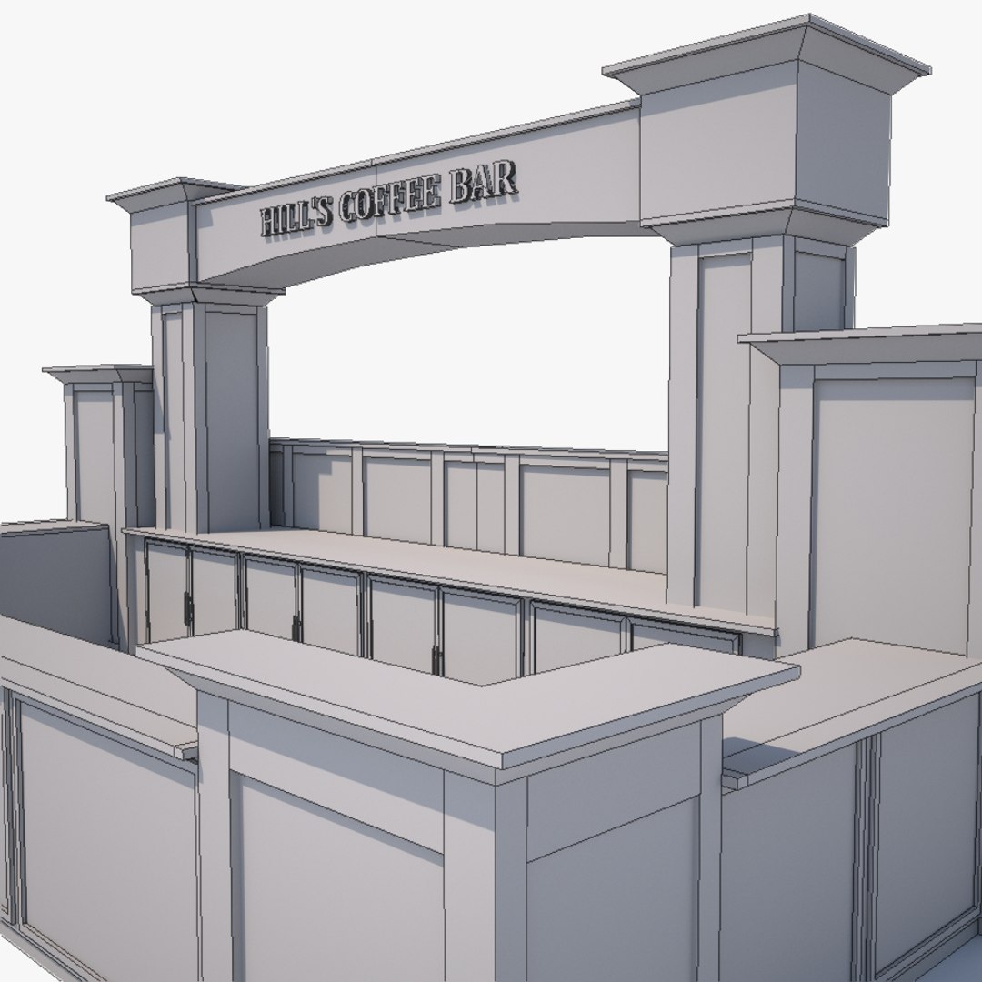 3ds Max Coffee Bar Counter