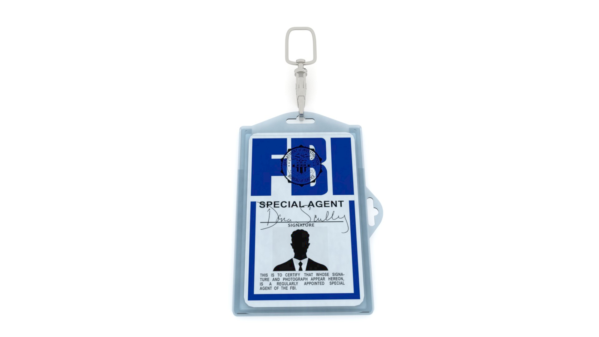 FBI Card In Lanyard - Agent Pass - With Textures - 3D Asset Model ...