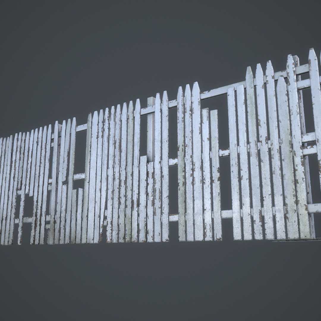 3d model broken fence