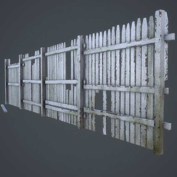 3d model broken fence