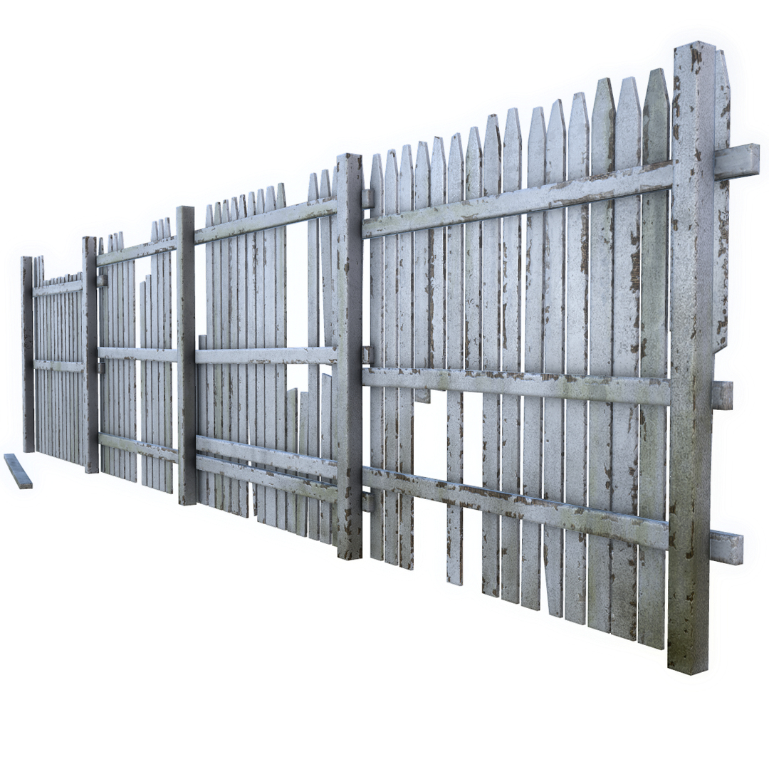 3d model broken fence