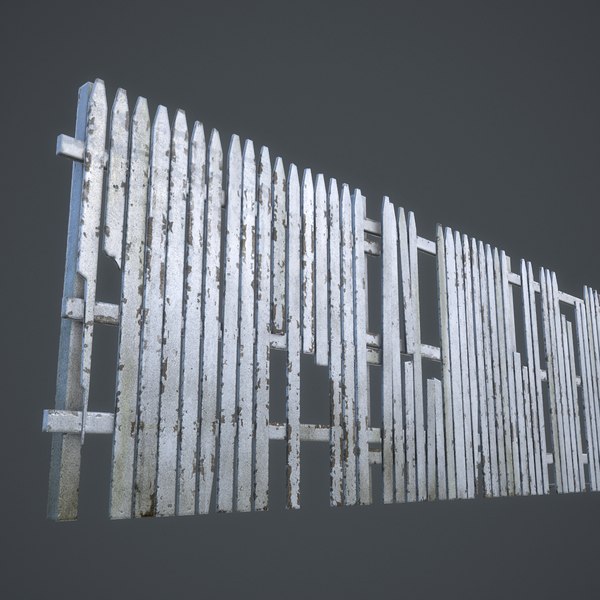 3d model broken fence