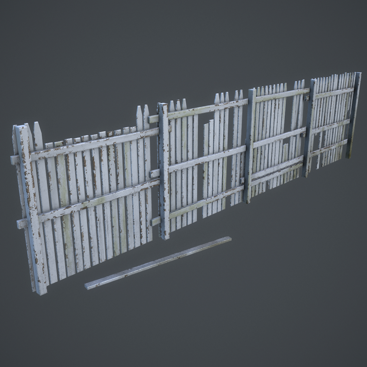 3d model broken fence