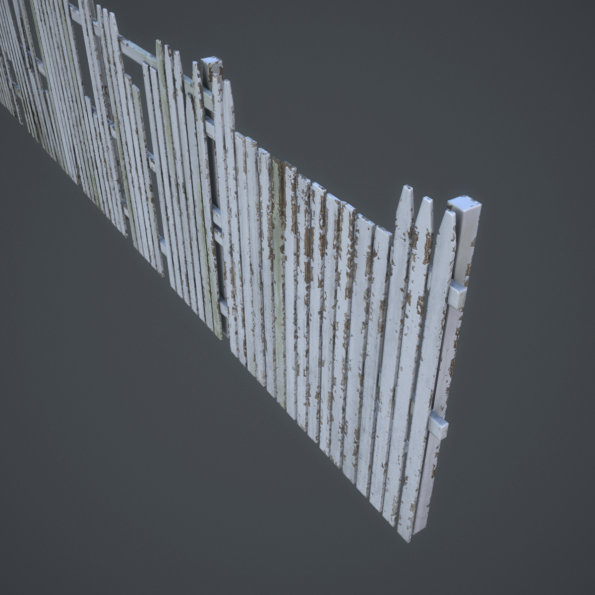 3d model broken fence