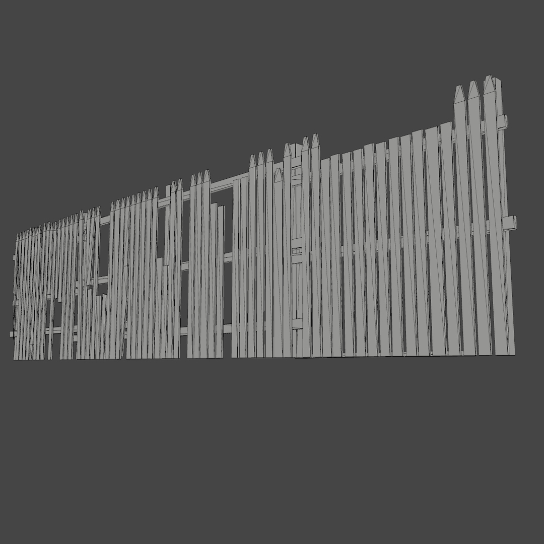 3d model broken fence