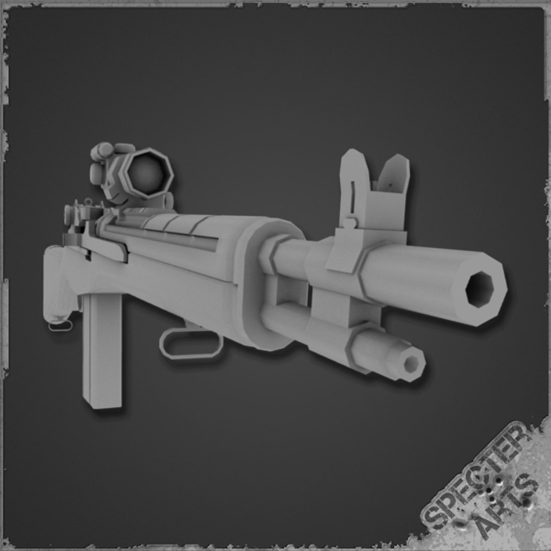 M14 Socom Scout Rifle 3d Model