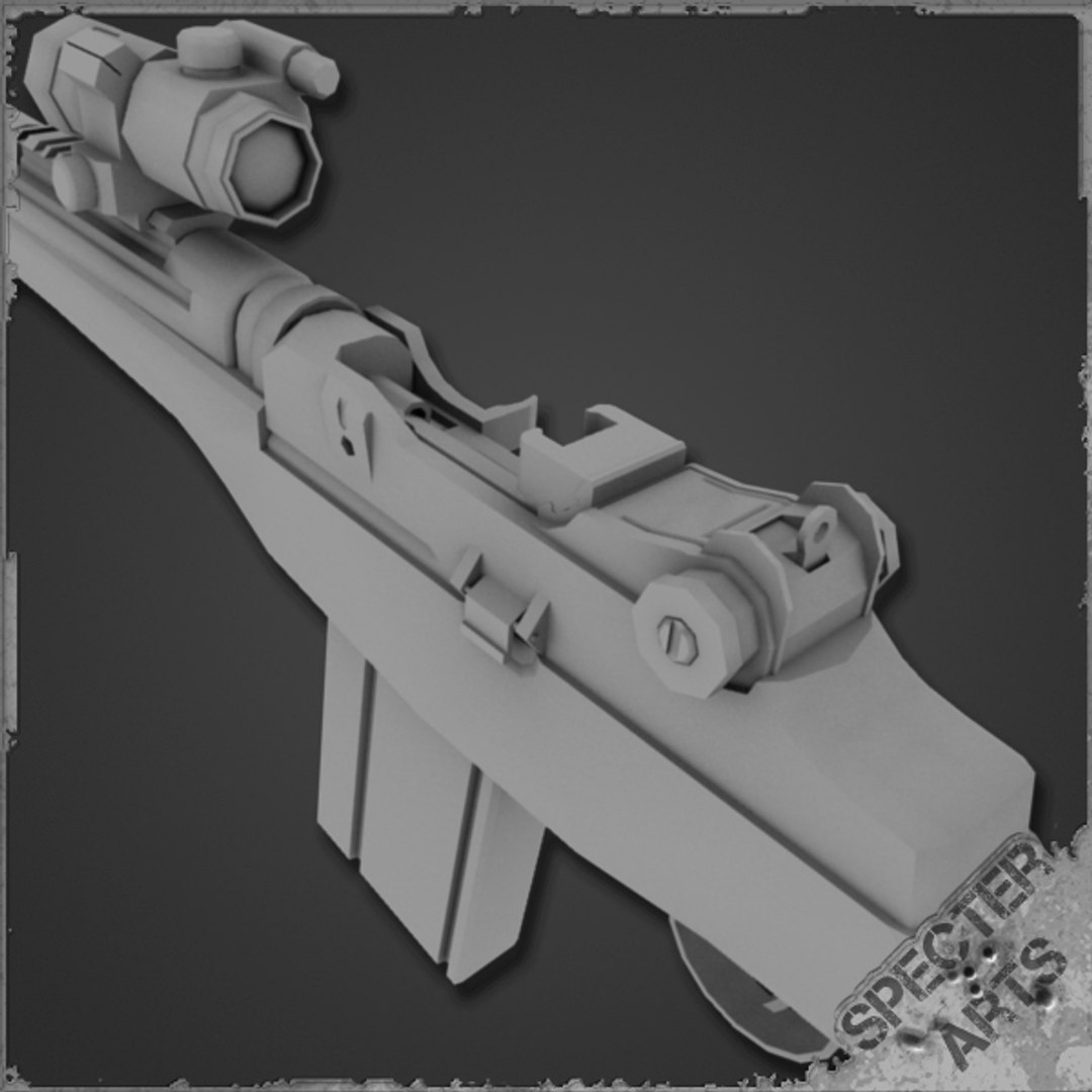 M14 Socom Scout Rifle 3d Model