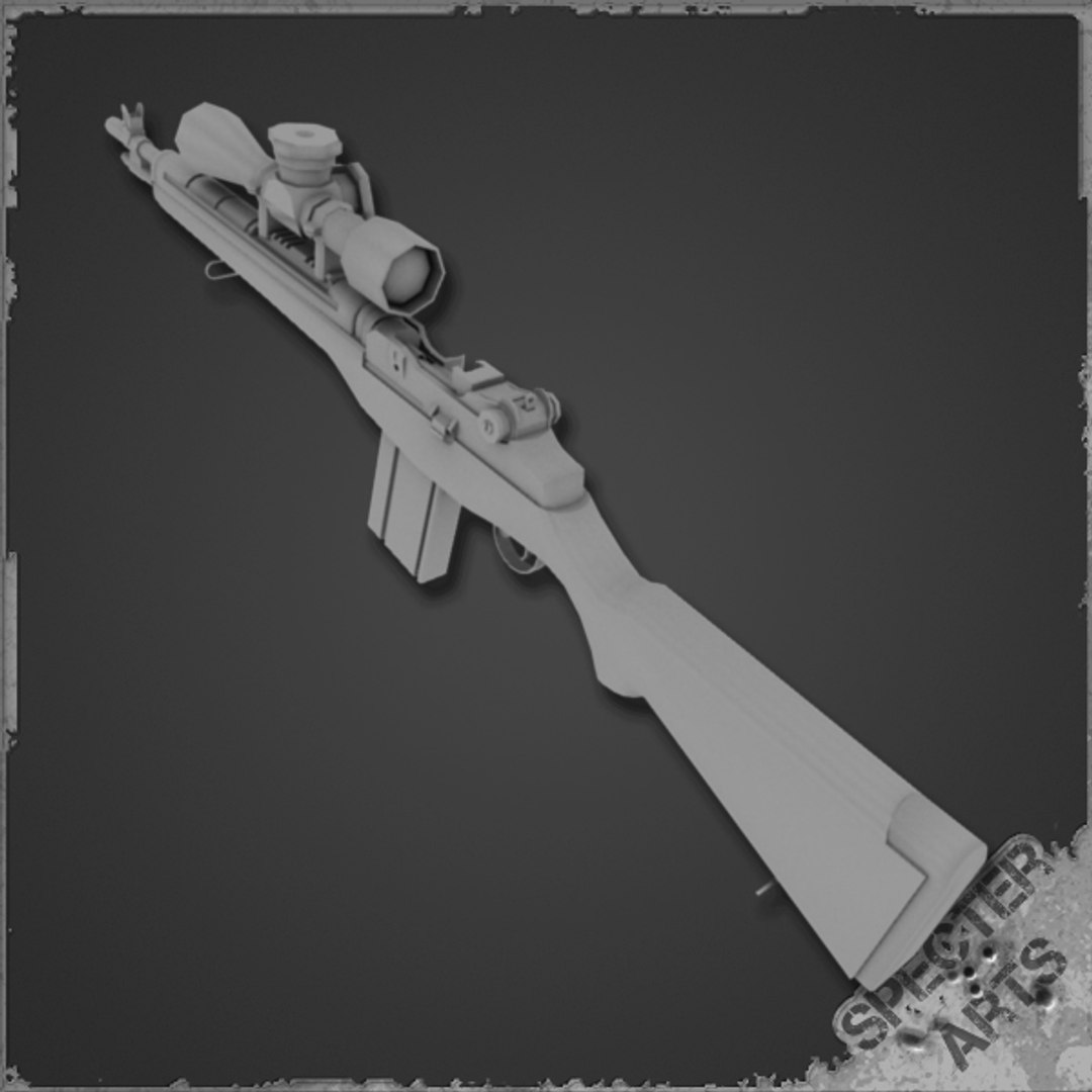 M14 Socom Scout Rifle 3d Model