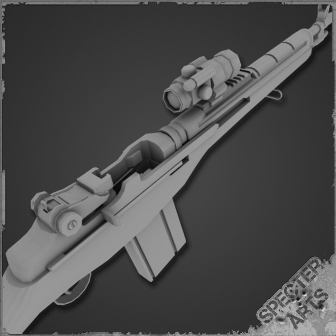 M14 Socom Scout Rifle 3d Model