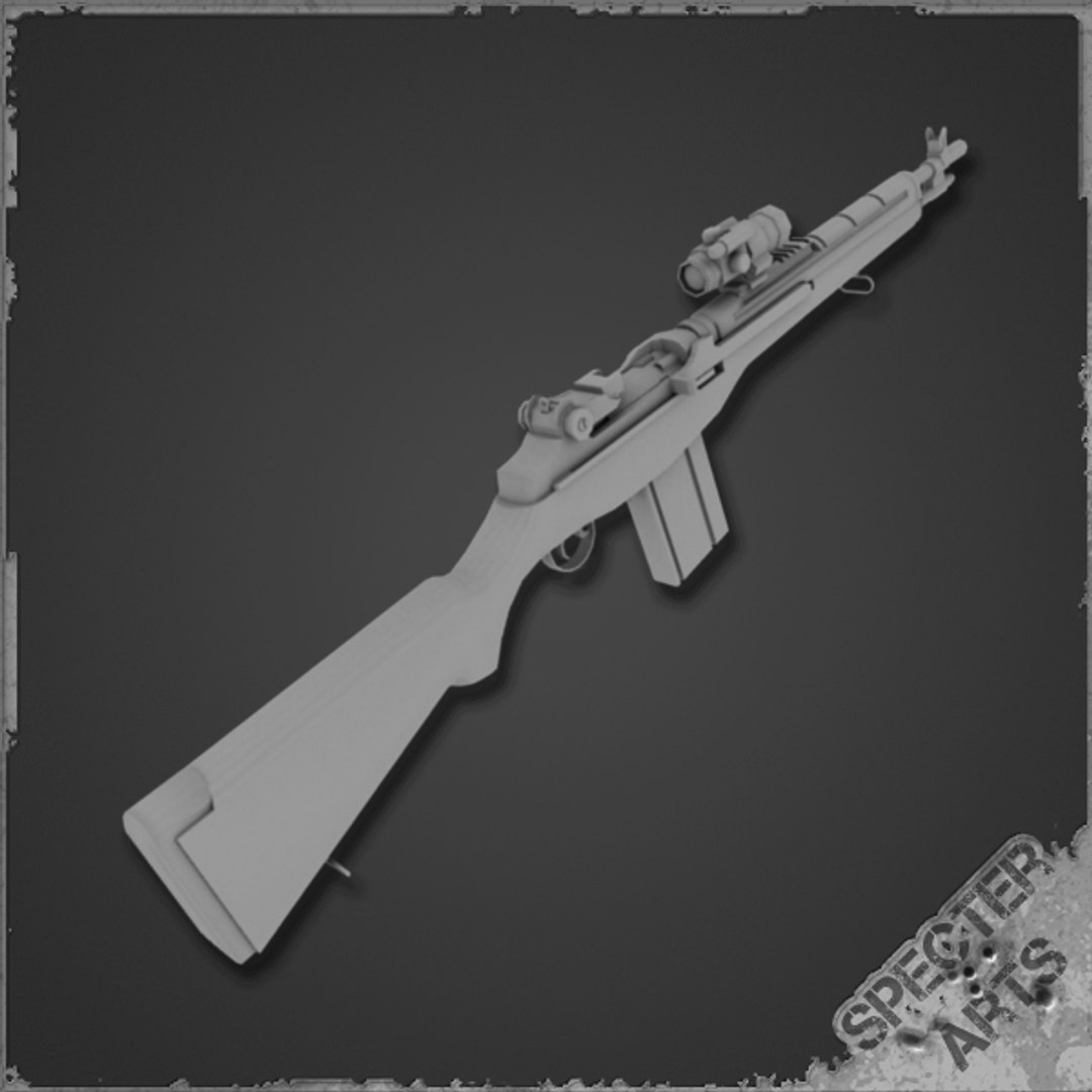 M14 Socom Scout Rifle 3d Model