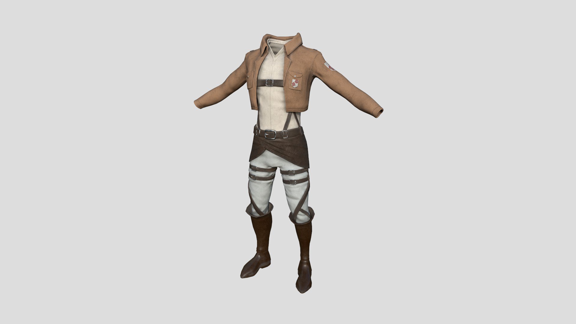 Attack On Titan Outfit 03 Stationary - Character Design Anime 3D Model ...