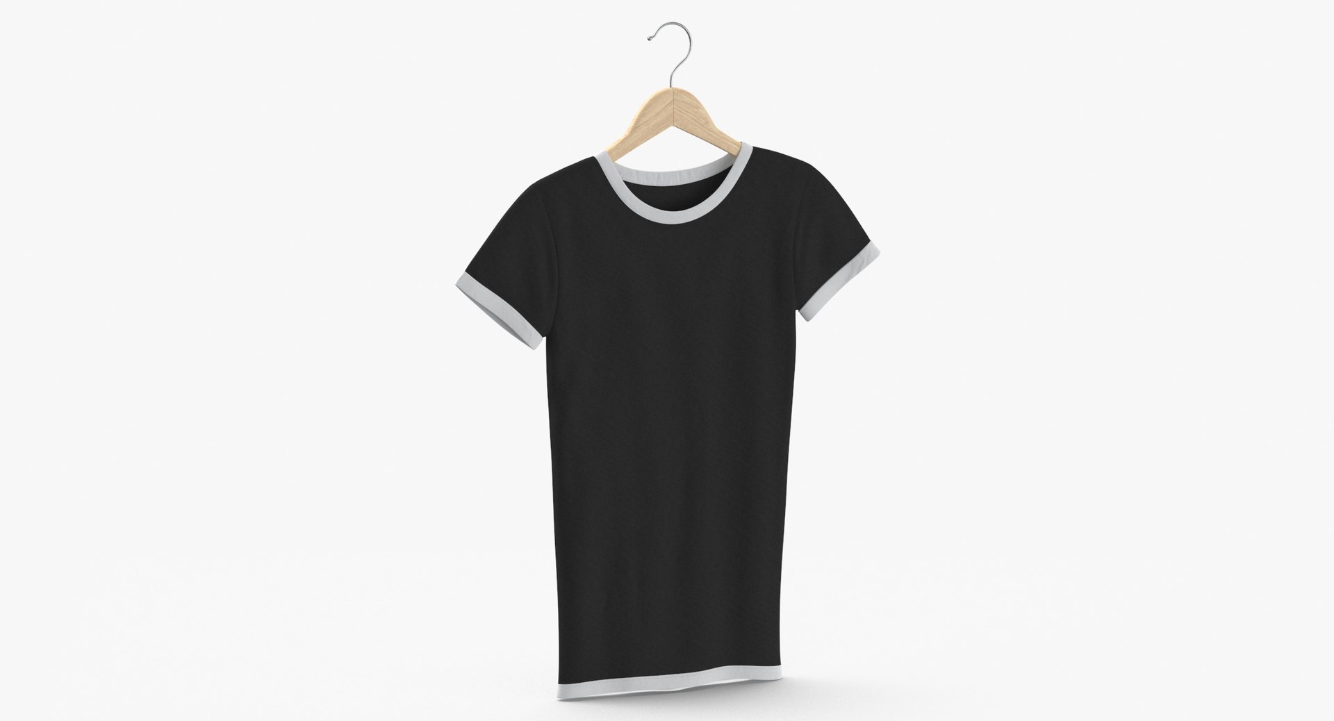 Female Crew Neck Hanging White and Black 01 model - TurboSquid 1748861