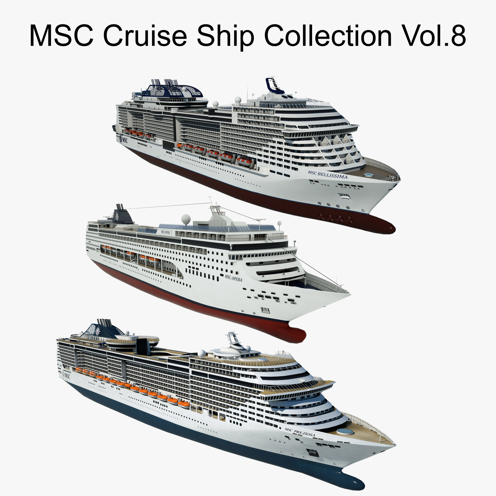 3D MSC Cruise Ship Collection Vol.8 - TurboSquid 1738388