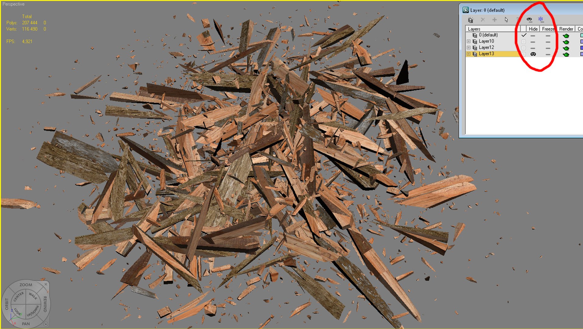 3ds Max Wood Debris