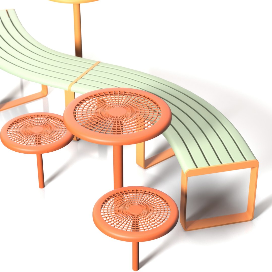 3D Linea Curved Seat And Bench Model - TurboSquid 2230246