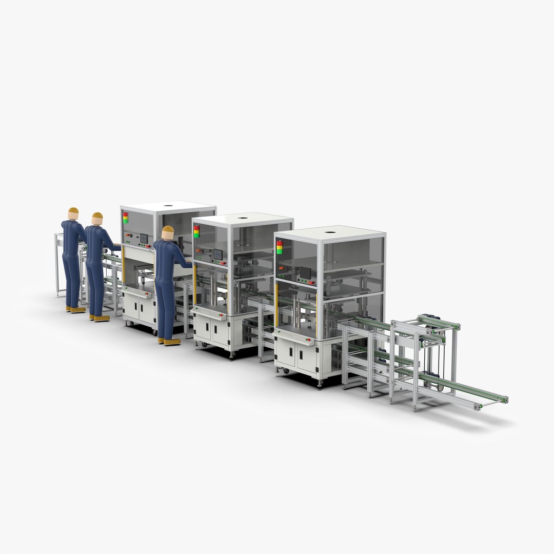 Semi Automatic Lamination Assembly Line 3D 모델 - TurboSquid 2008628