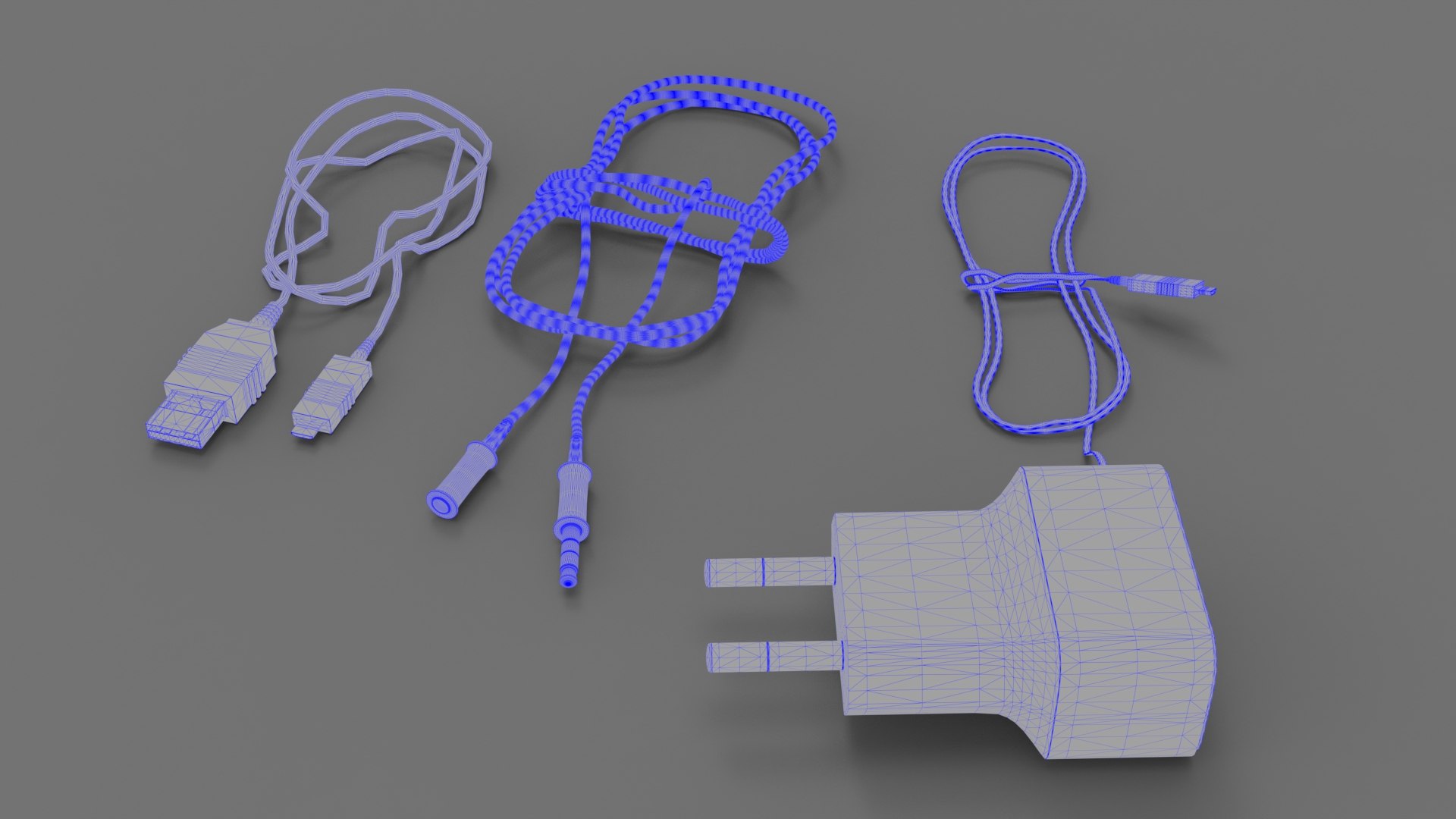 3D MobileElectronics Cable Set Model - TurboSquid 2212666