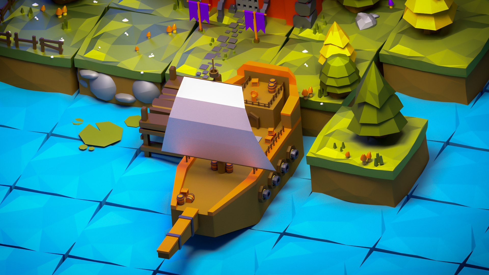 3D Castle Assets Low Poly Model - TurboSquid 1740921