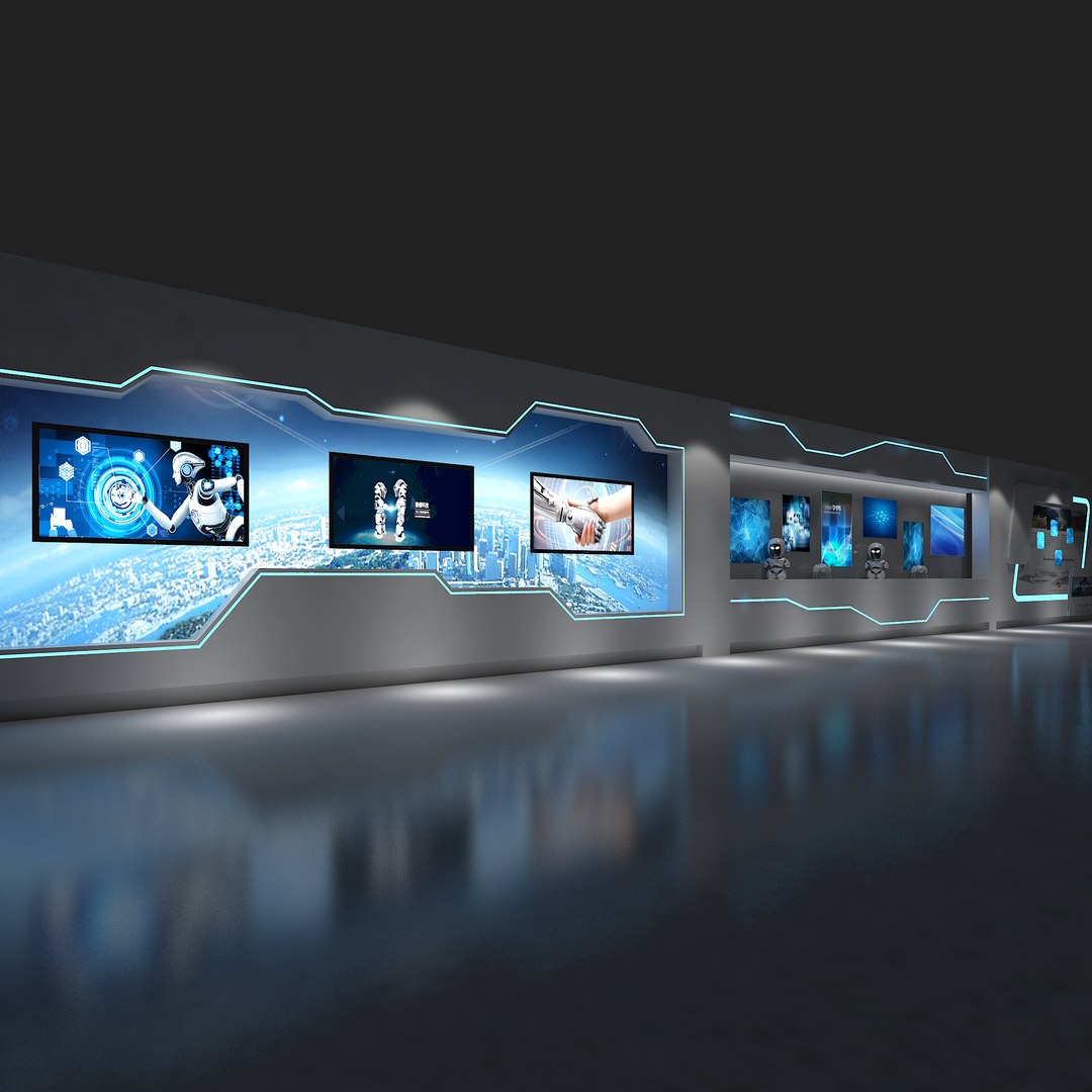3D High-Tech Future Exhibition Hall Exhibition Wall Module Technology ...