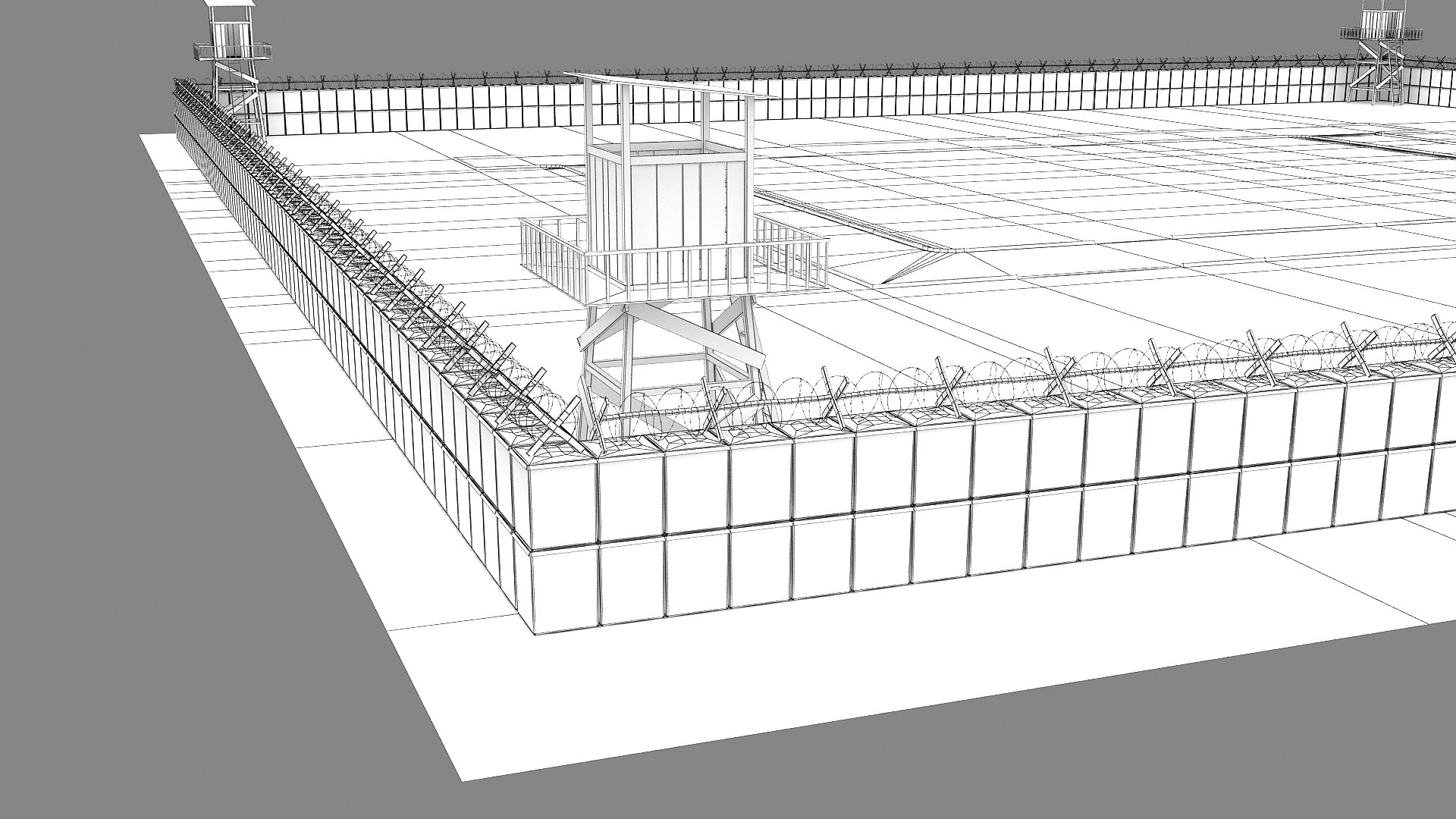 3D Model Military Base Area With Gate - TurboSquid 2380029