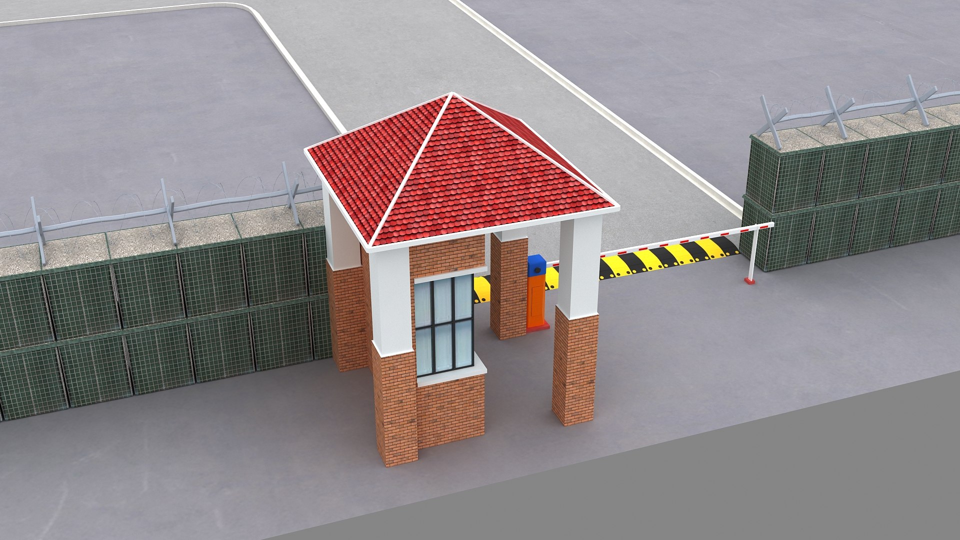 3D Model Military Base Area With Gate - TurboSquid 2380029