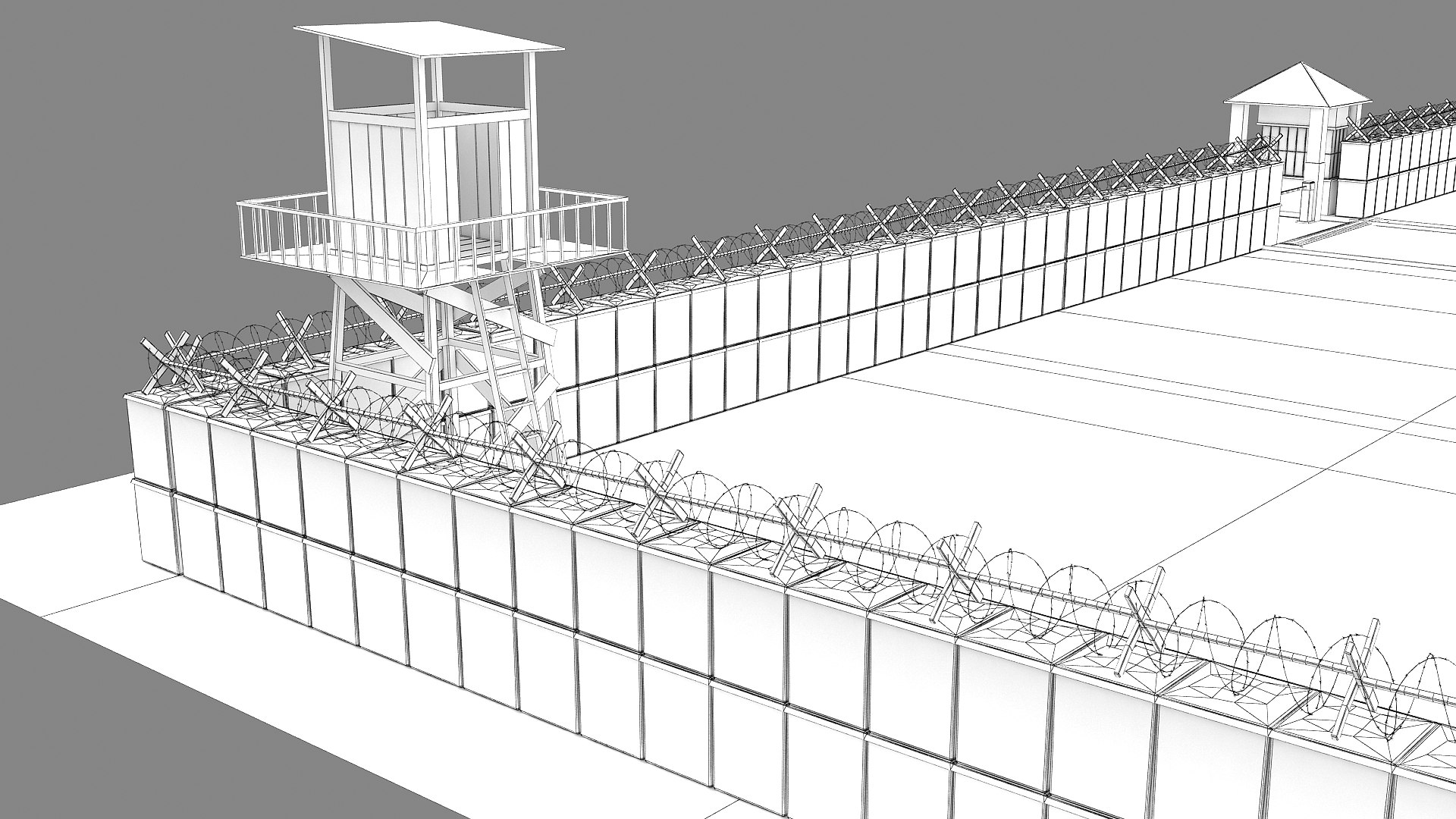 3D Model Military Base Area With Gate - TurboSquid 2380029