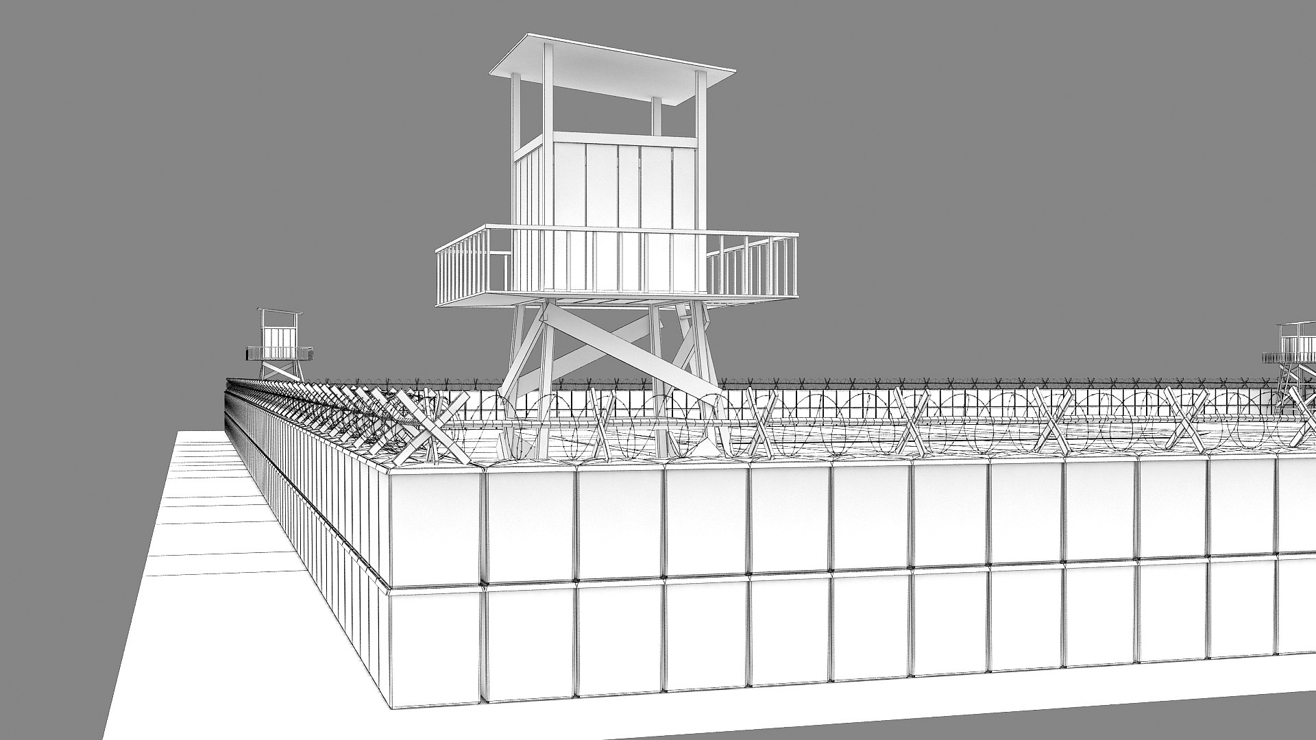 3D Model Military Base Area With Gate - TurboSquid 2380029