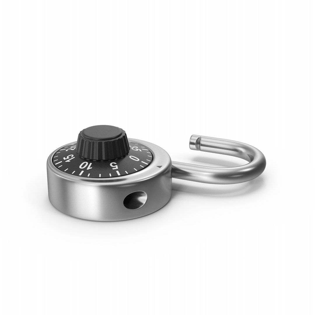 3D Combination Round Padlock Opened - TurboSquid 2178288