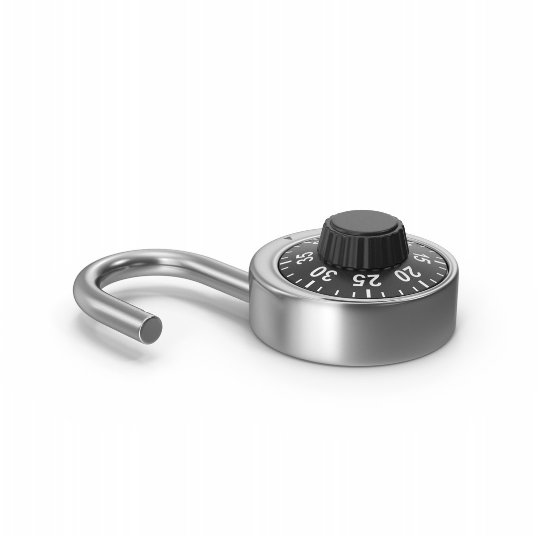 3D Combination Round Padlock Opened - TurboSquid 2178288