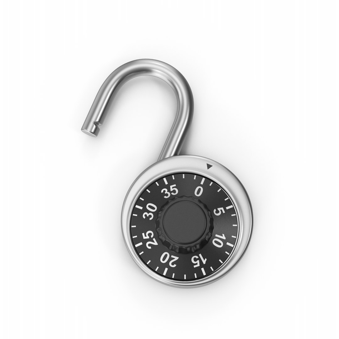 3D Combination Round Padlock Opened - TurboSquid 2178288
