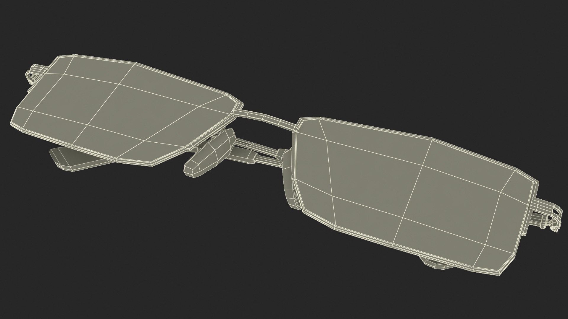 3D Rectangular Glasses Black Frame Folded Model - TurboSquid 2146858